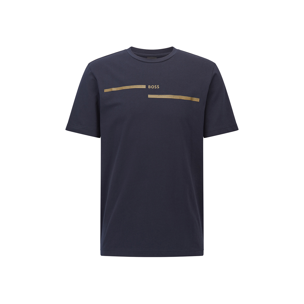 Hugo Boss 雨果博斯 徽标印花弹力棉常规版型T恤衫 深蓝色/M