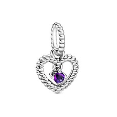 潘多拉/PANDORA 潘多拉/PANDORA Heart sterling silver dangle with purple crystal串饰